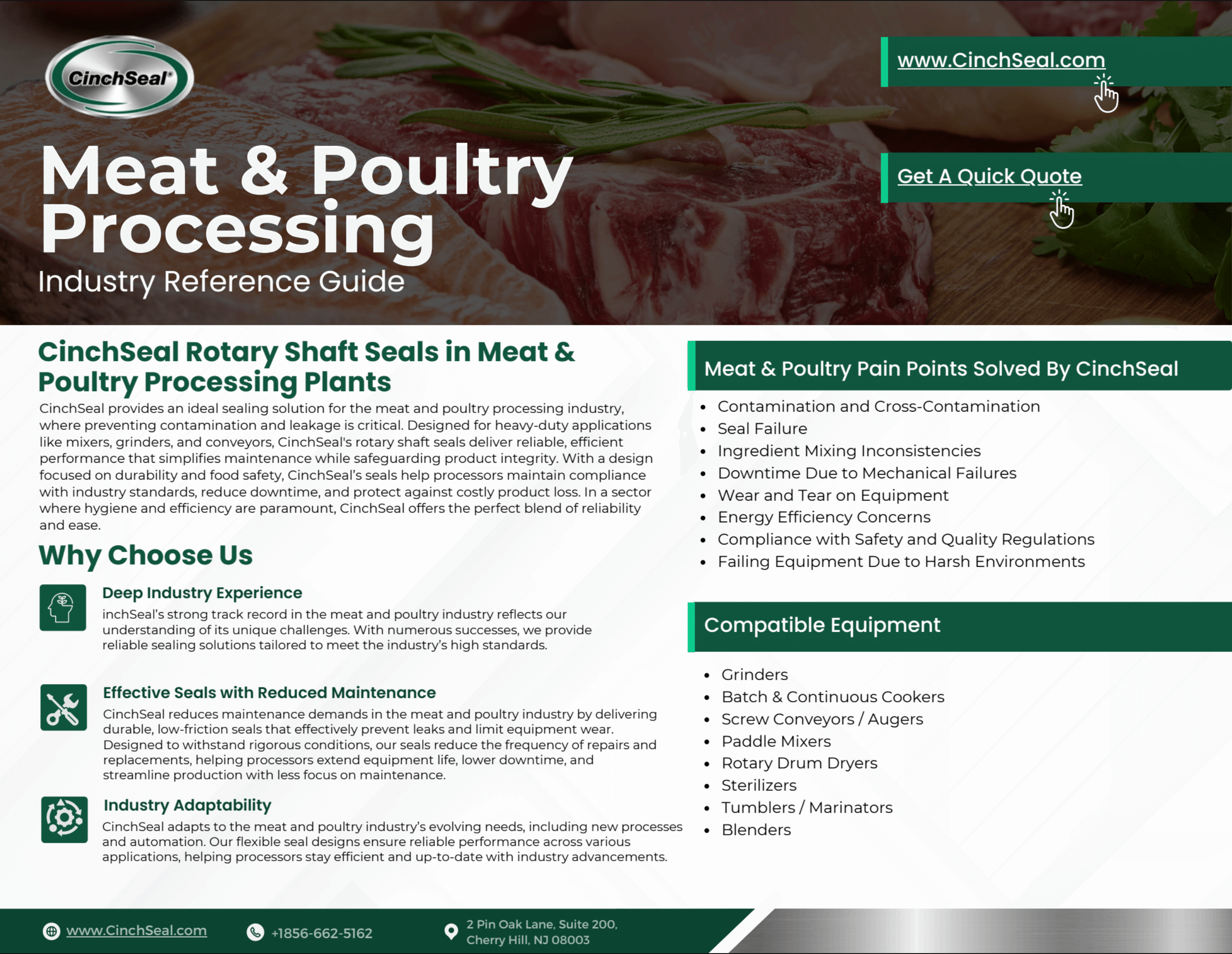 Meat & Poultry Reference Guide - For Printing - CinchSeal Rotary Shaft ...