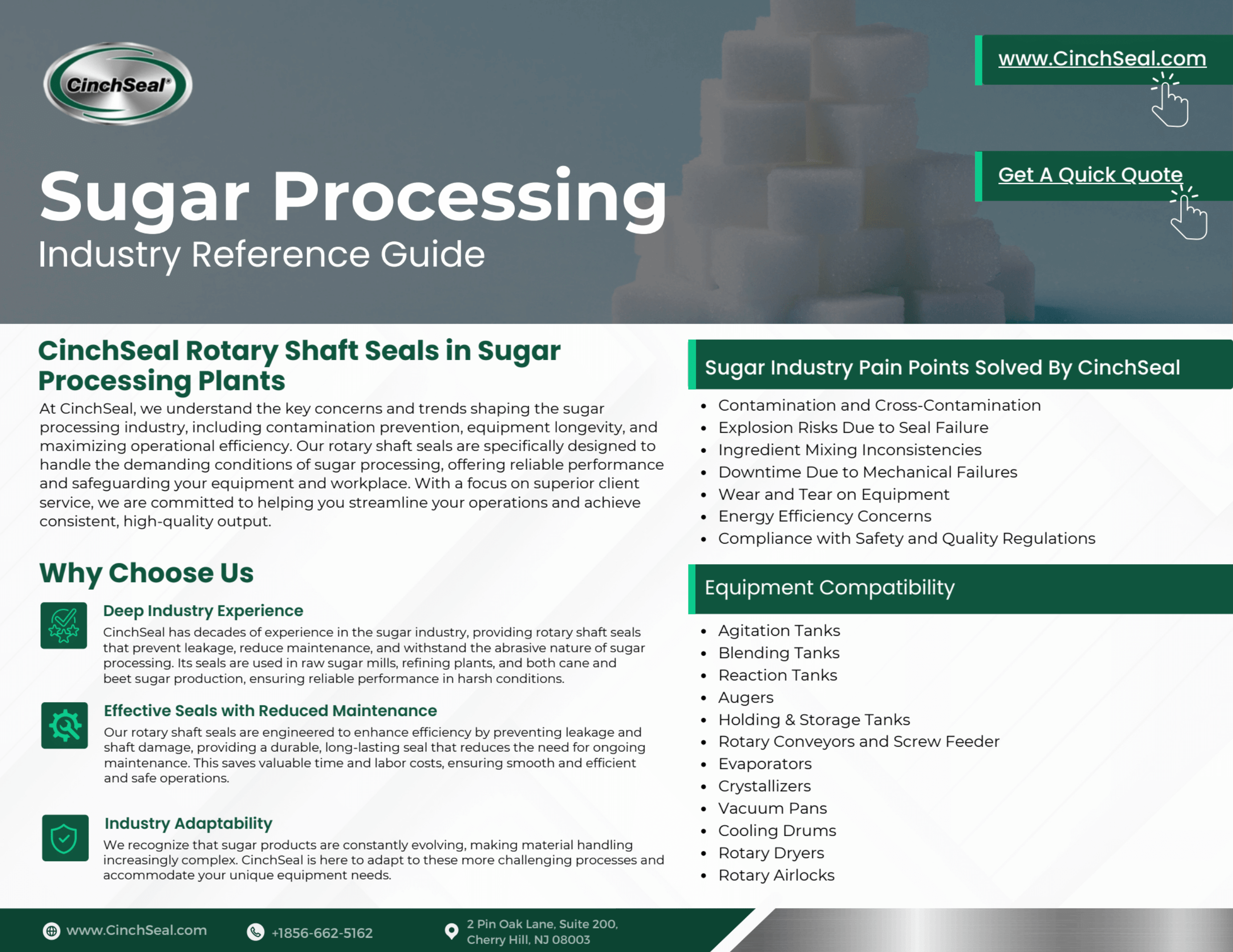 Sugar Industry Reference Guide - For Printing - CinchSeal Rotary Shaft ...