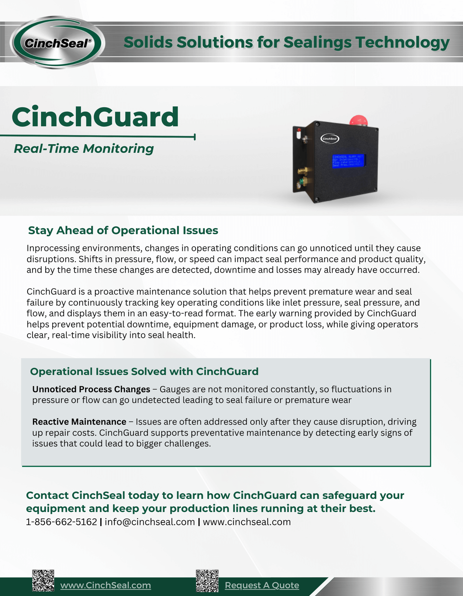 CinchGuard Flyer - CinchSeal Rotary Shaft Seal Manufacturer